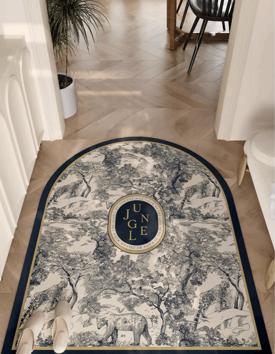 Blue Jungle Door Mat | Classic Arched Indoor Welcome Mat | 24*35 ...