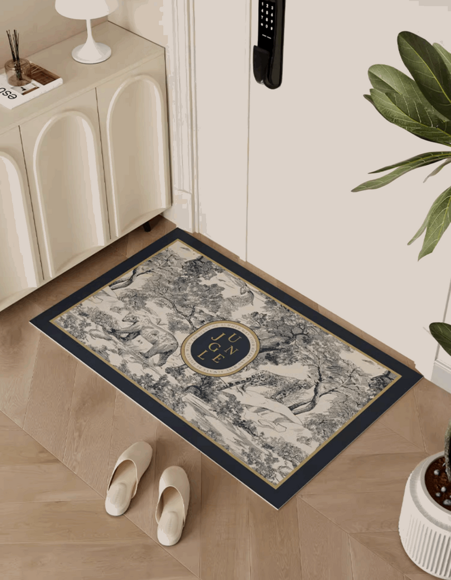 Blue Jungle Door Mat | Classic Arched Indoor Welcome Mat | 24*35 ...