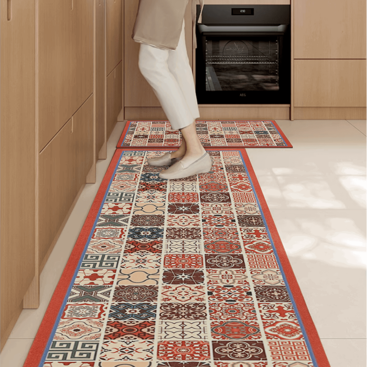 Talavera Tile Kitchen Mat | Vibrant Mexican-Inspired Runner | 18*30 ...