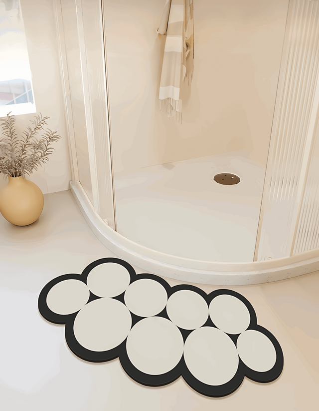 White Bubble Bath Mat | Stylish & Practical Minimal Design | 20*31 ...